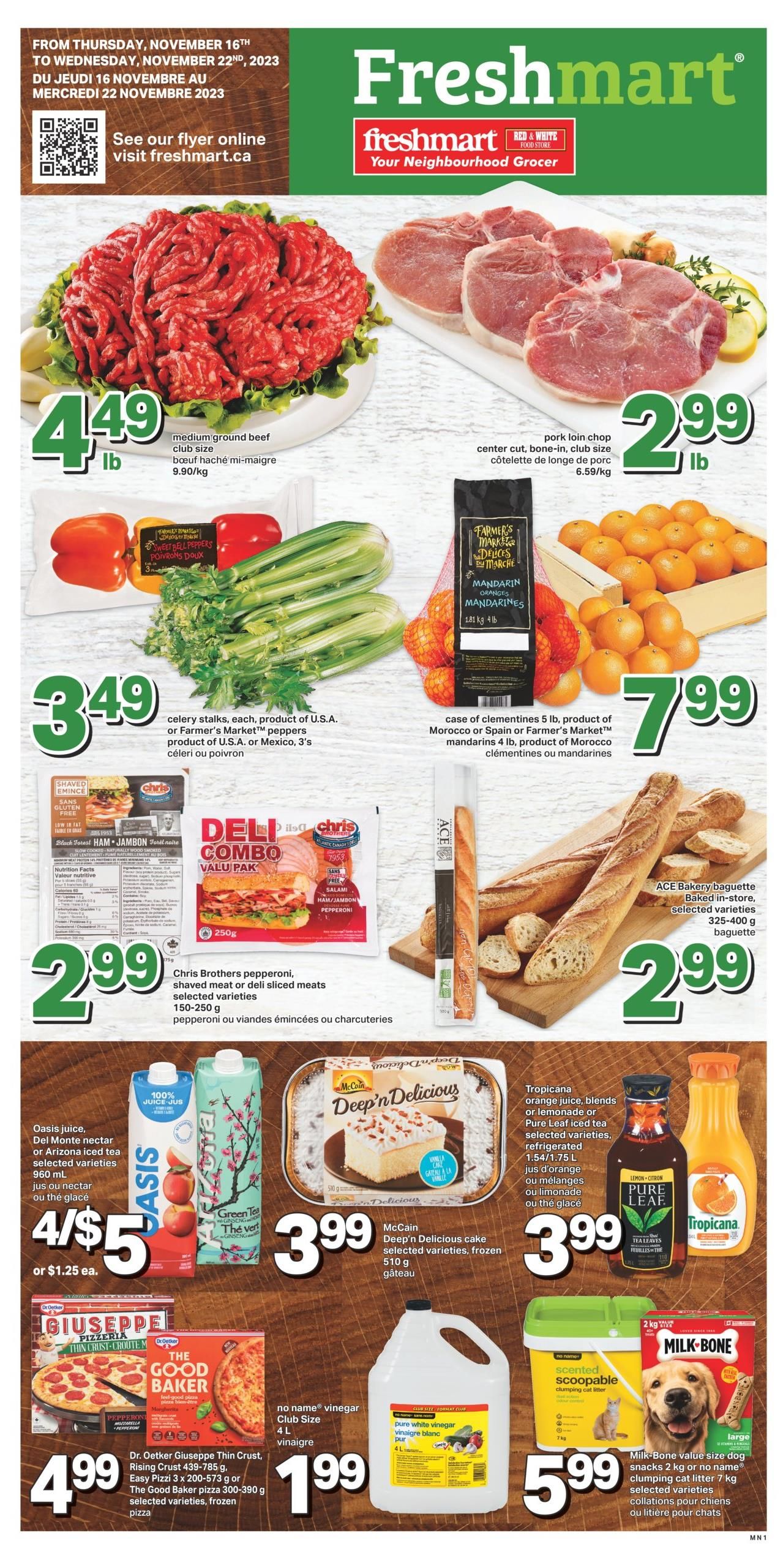 Freshmart Flyer – November 16 – November 22, 2023 – Cooper’s Food Market