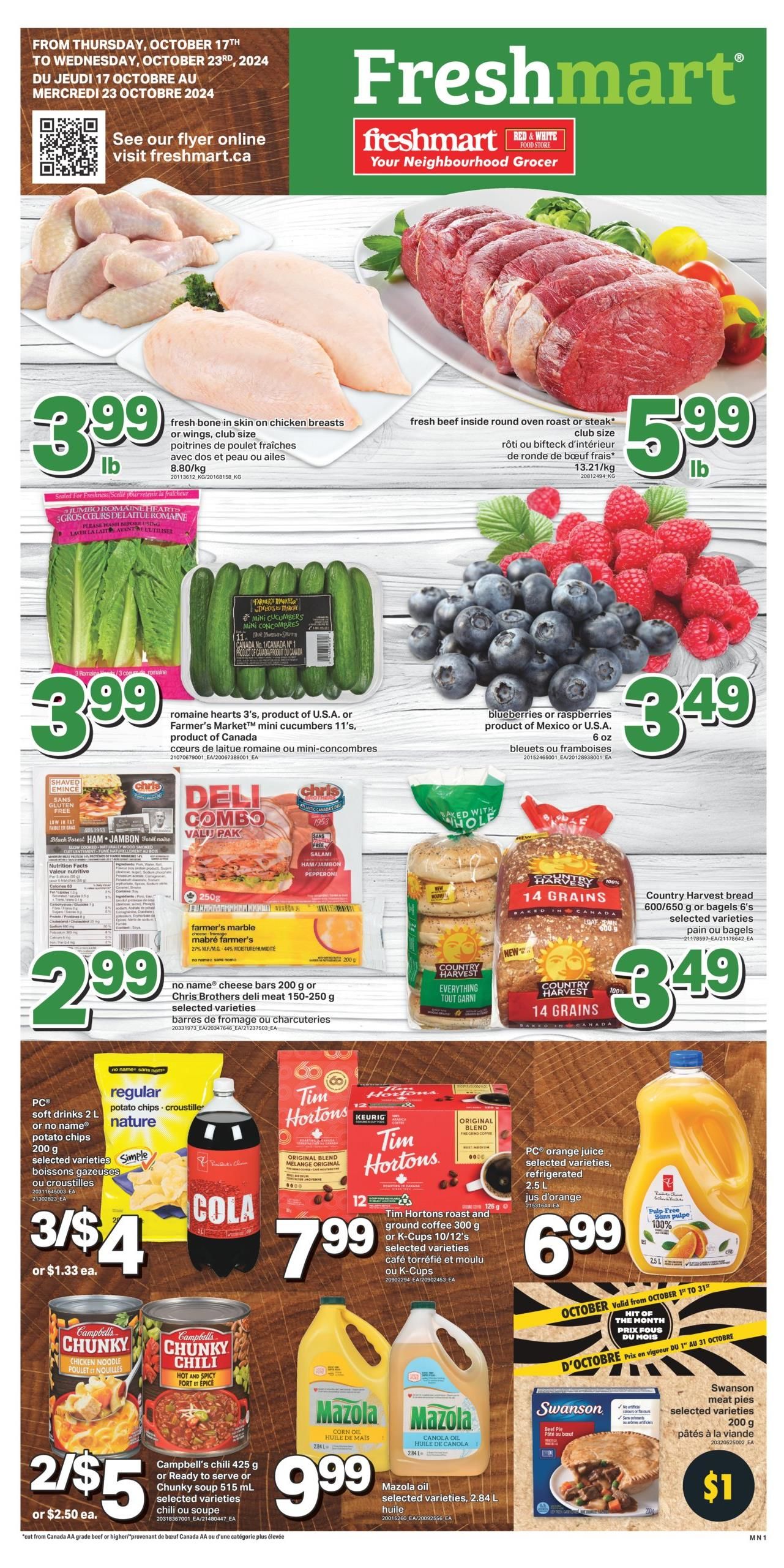 Freshmart Flyer – October 17- October 23, 2024 – Cooper’s Food Market